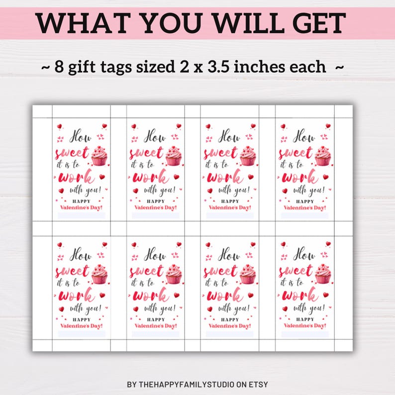 Valentine's Day Gift Tag, How Sweet It is to Work With You, Coworker ...