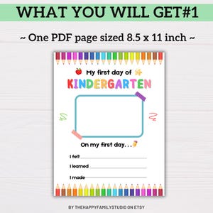 First Day of Kindergarten Handprint Art Keepsake, Back to School ...