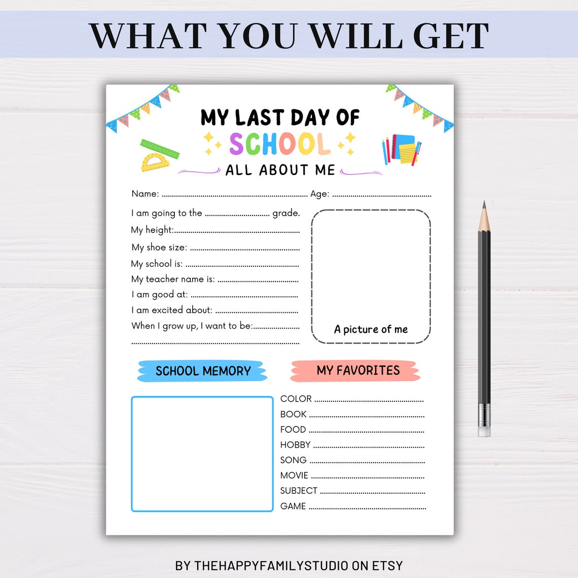 First and Last Day of School Interview, Back to School Questionnaire ...