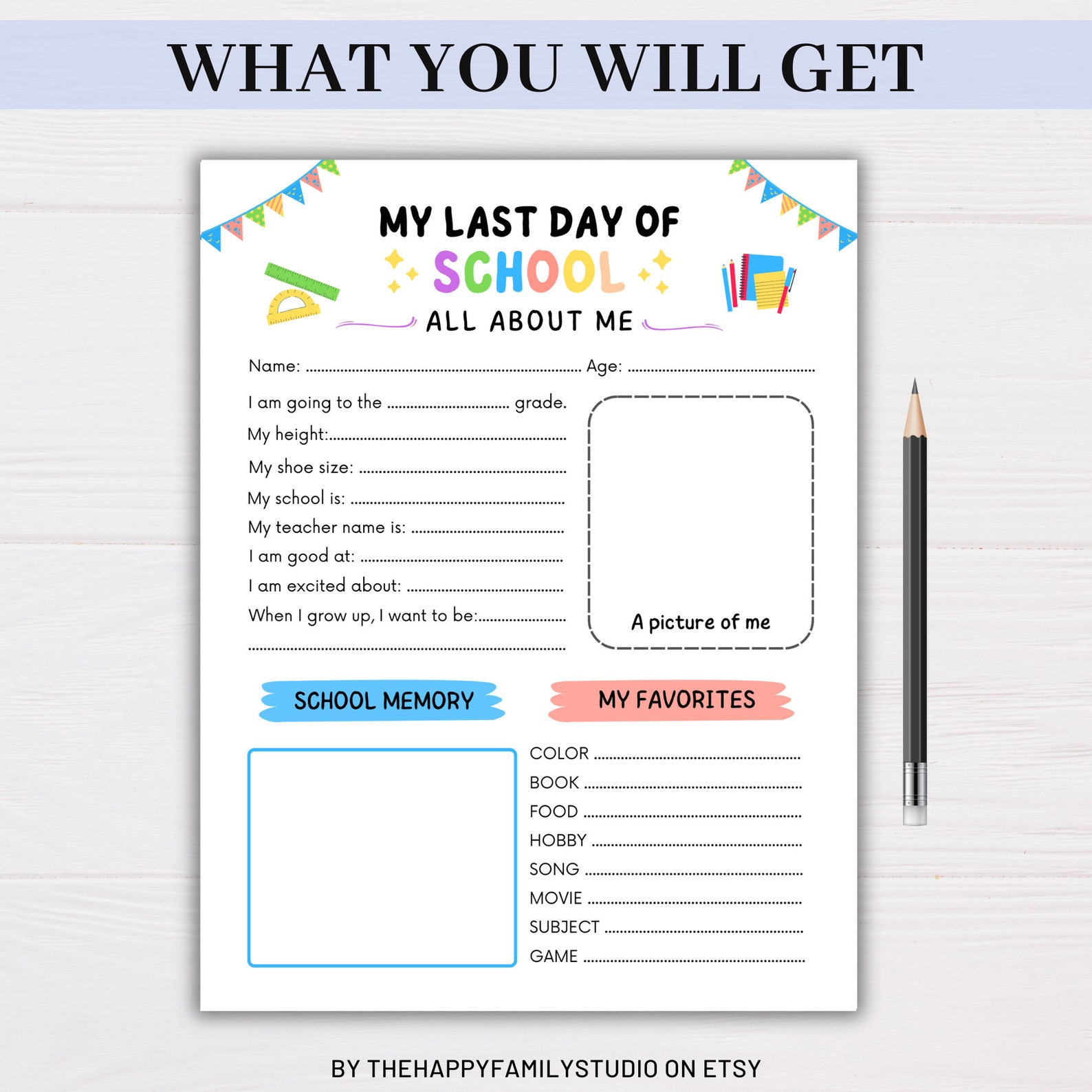 First and Last Day of School Interview, Back to School Questionnaire ...
