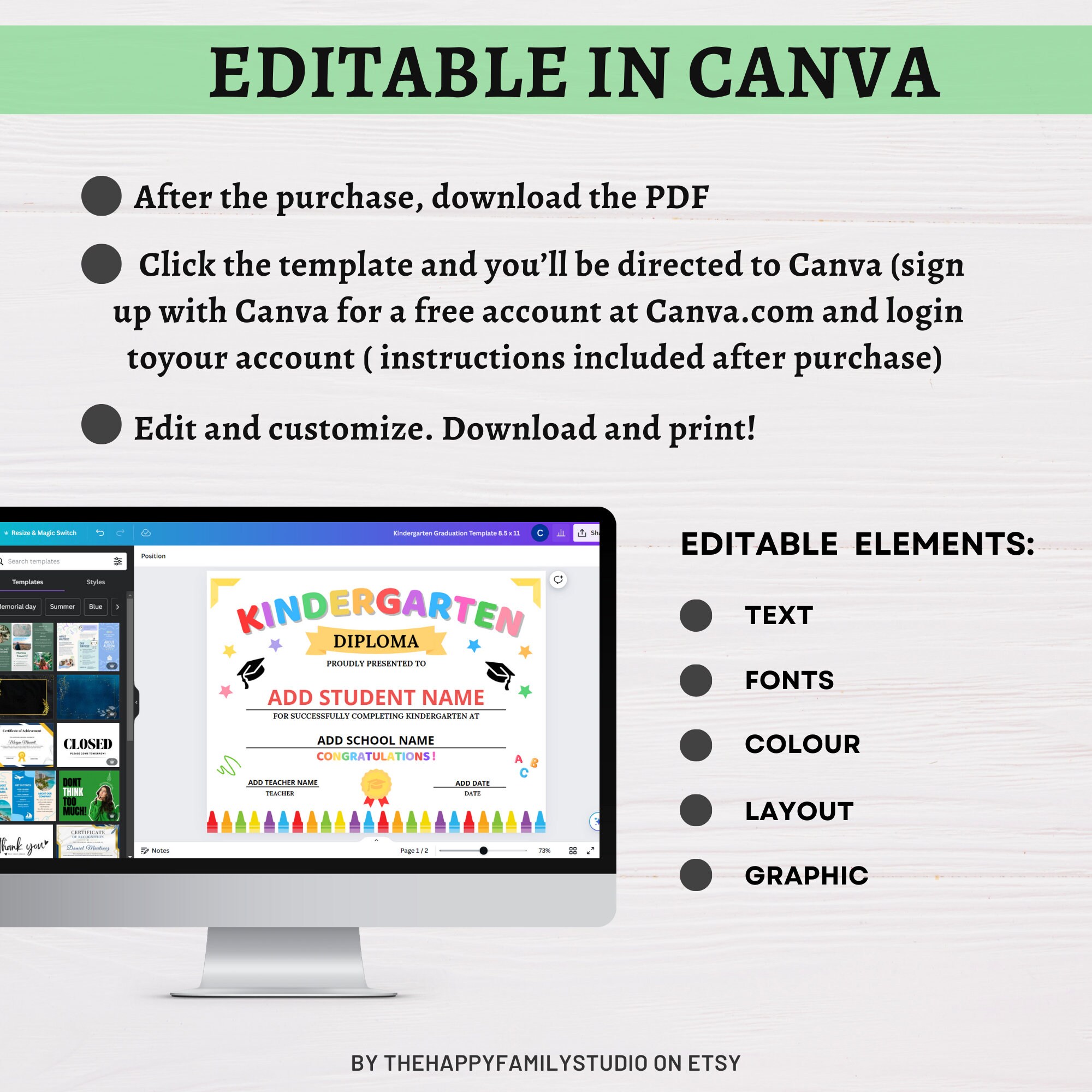 Kindergarten Graduation Bundle, Graduation Ceremony Program, Graduation ...