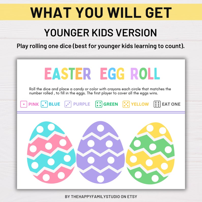 Easter Egg Roll Game for Kids, Printable Easter Candy Game, Easter ...