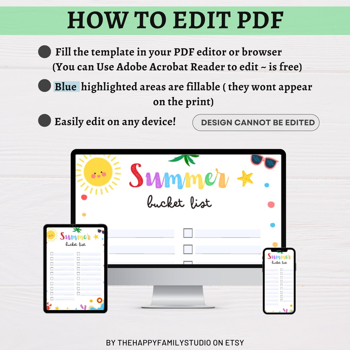 Printable Summer Bucket List Printable, Kids Summer Checklist, Kids ...