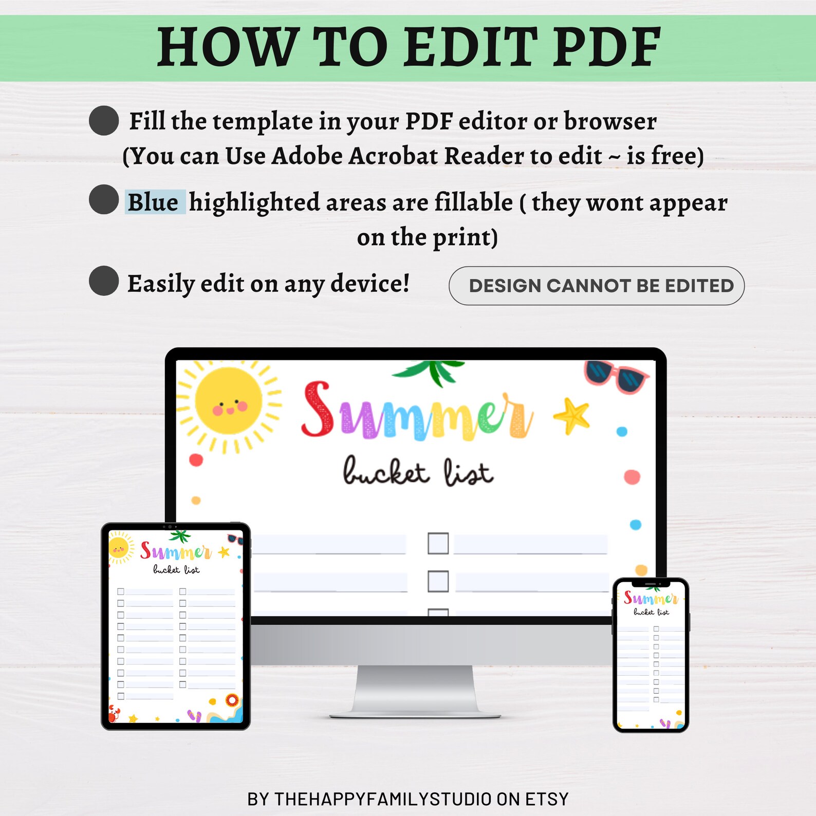 Printable Summer Bucket List Printable, Kids Summer Checklist, Kids ...