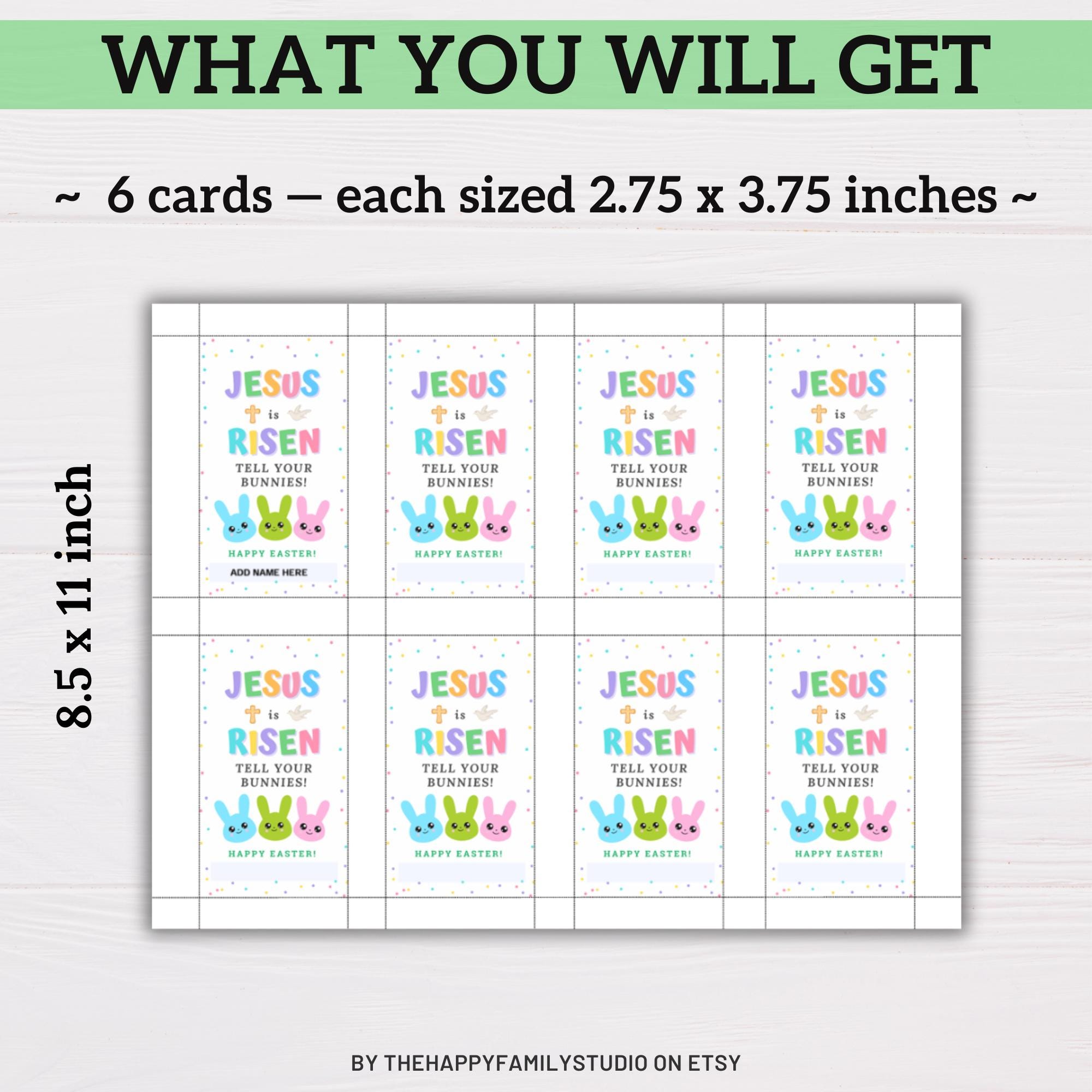 Jesus is Risen Easter Gift Tags, Easter Basket Tag, He is Risen Sunday ...