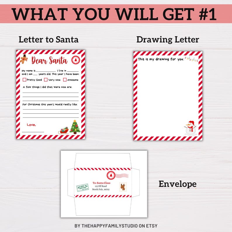 Editable Official Letter to & From Santa Kit, Nice List Certificate ...