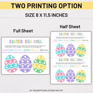 Easter Egg Roll Game for Kids, Printable Easter Candy Game, Easter ...