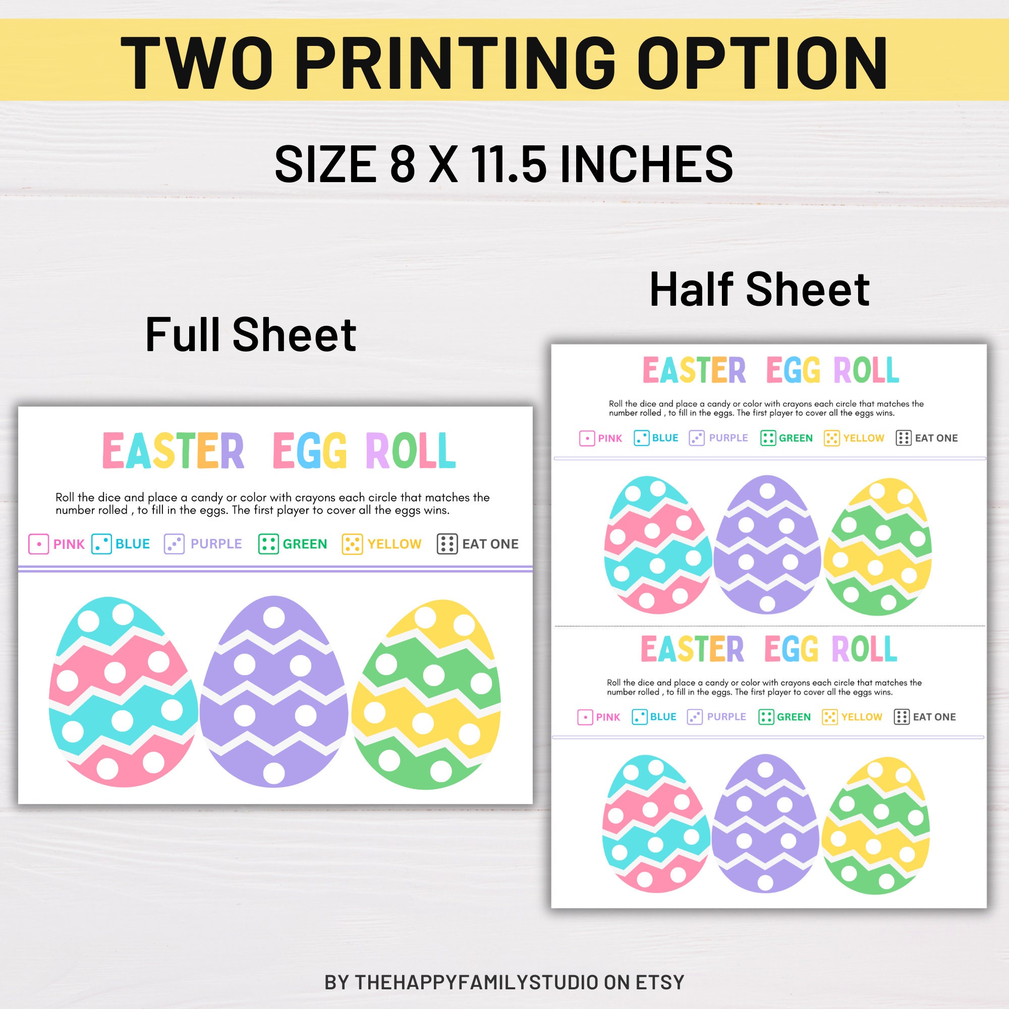 Easter Egg Roll Game for Kids, Printable Easter Candy Game, Easter ...