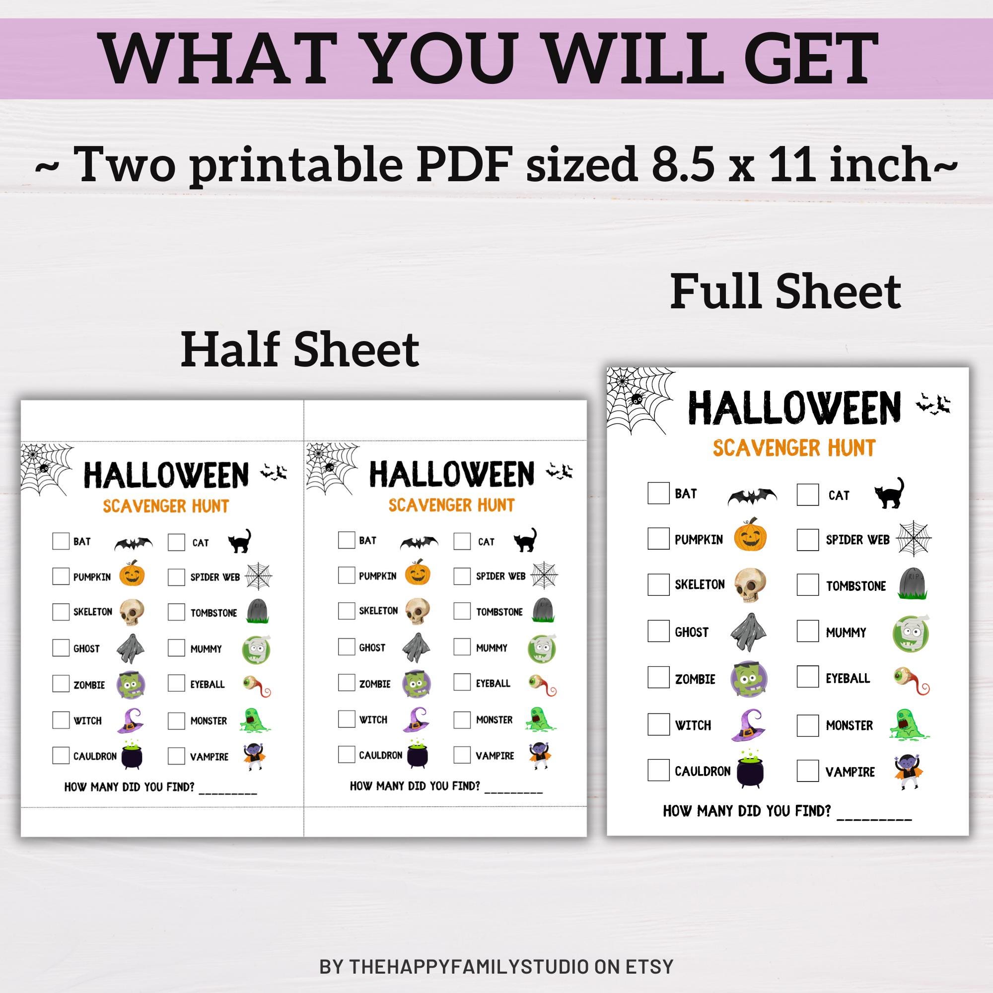 Halloween Scavenger Hunt Printable, Halloween Classroom Activity, Party ...
