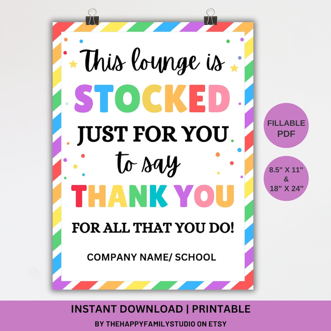 Teacher Appreciation Poster, Printable Staff Appreciation Sign ...