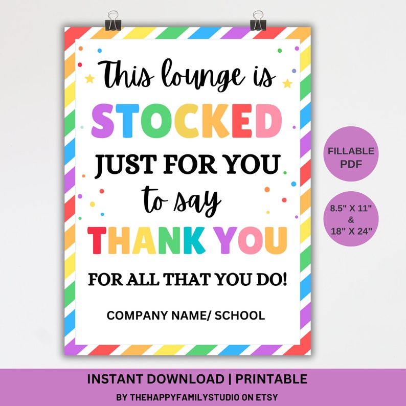 Teacher Appreciation Poster, Printable Staff Appreciation Sign ...