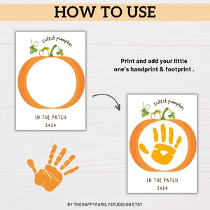 Autumn Pumpkin Handprint Art, Fall Handprint Keepsake, DIY Fall ...