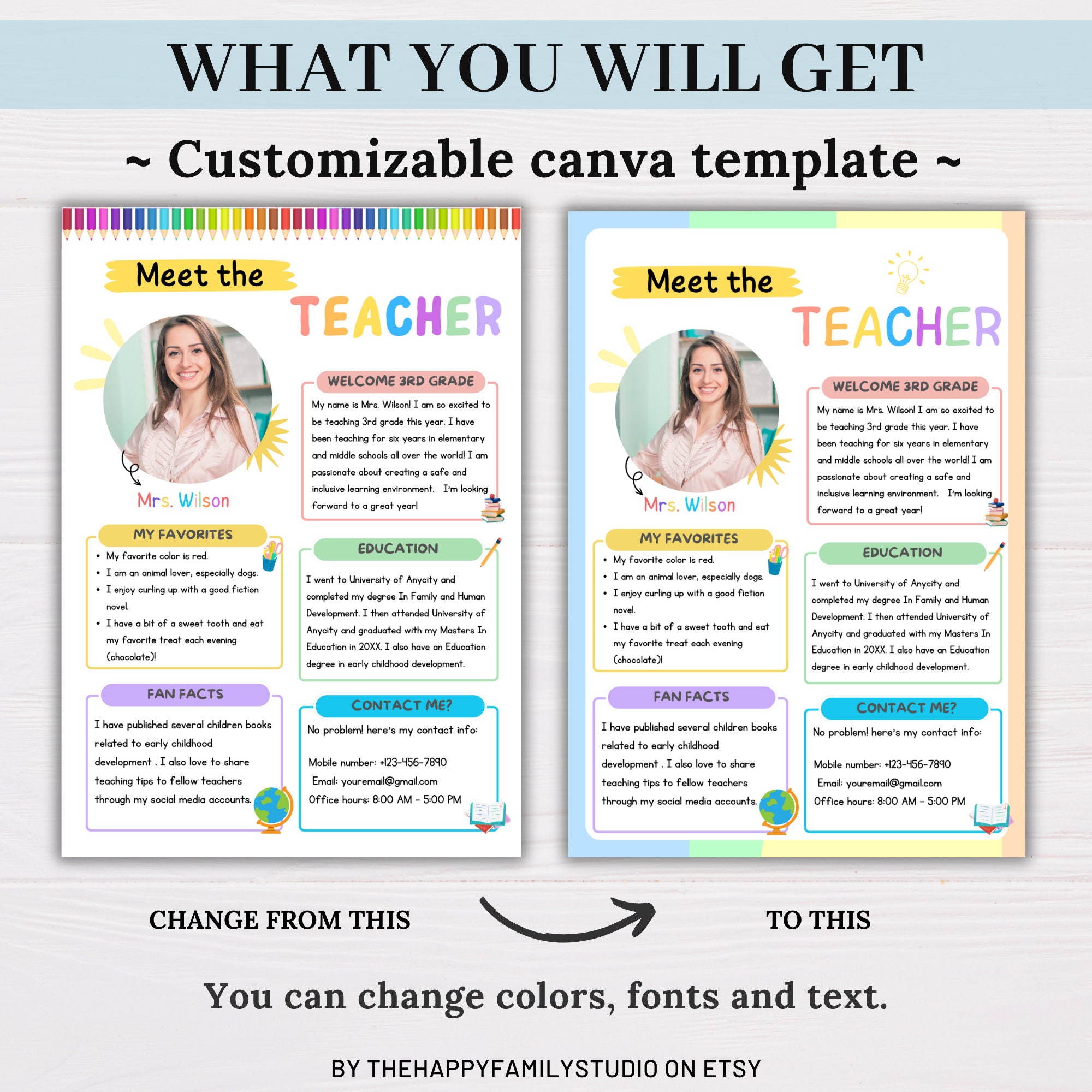 Meet the Teacher Classroom Introduction Template, Back to School ...