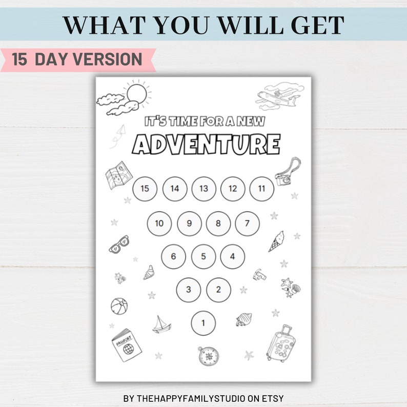 Countdown Calendar for Kids, Kids Vacation Countdown, Holiday Trip ...