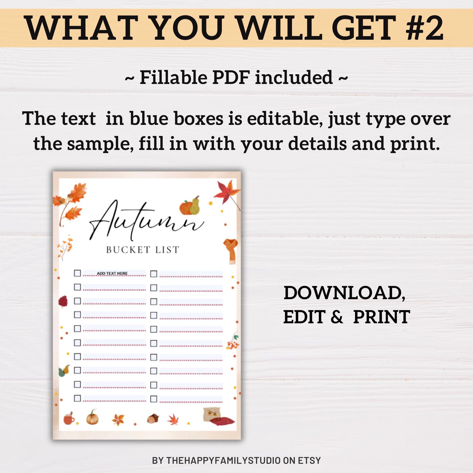 Fall Bucket List Printable, Editable Autumn Bucket List, Fall ...