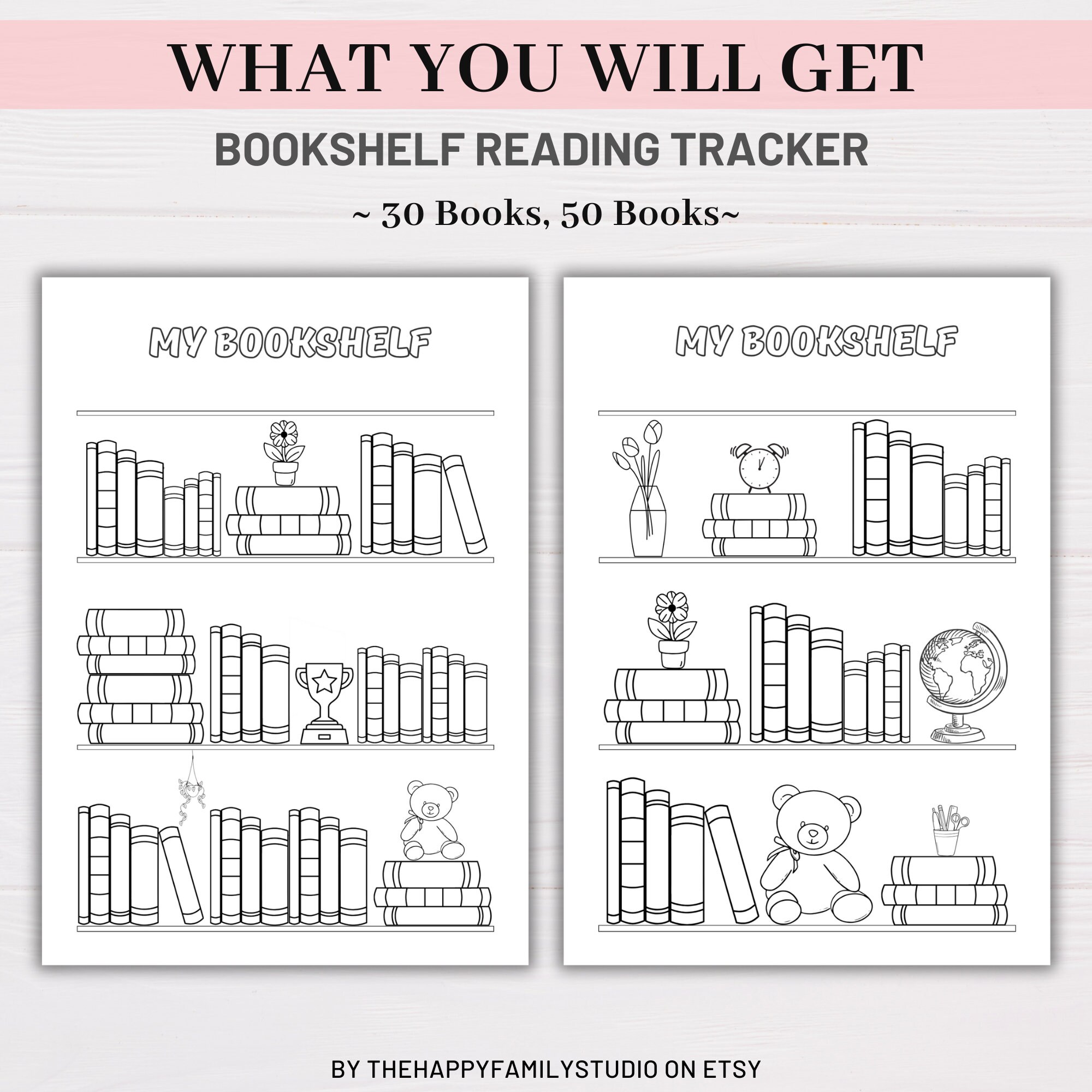 Kids Reading Journal Printable, Bookshelf Reading Tracker, Reading Log ...