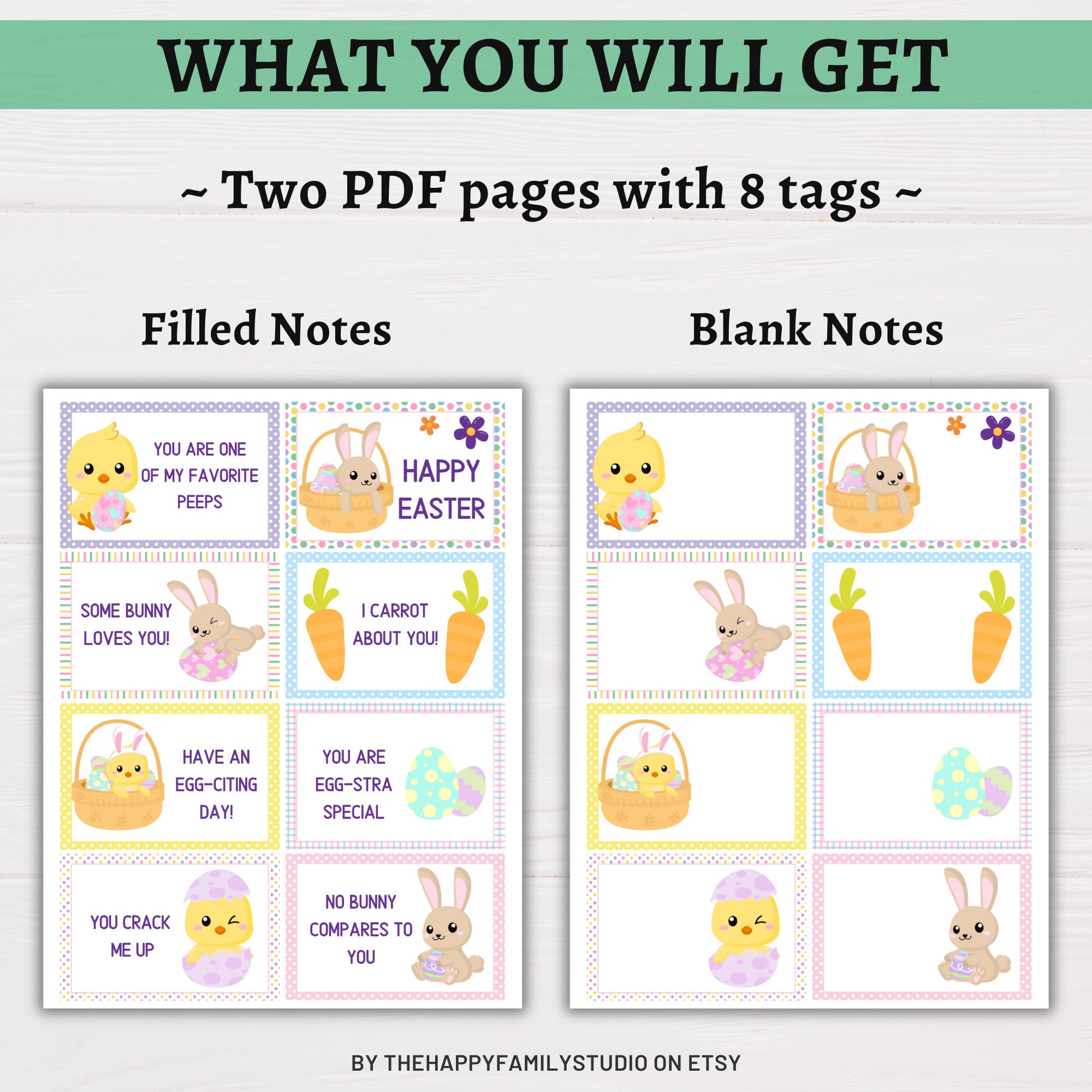 Easter Printable Lunchbox Notes for Kids, Spring Lunchbox Notes, Cute ...