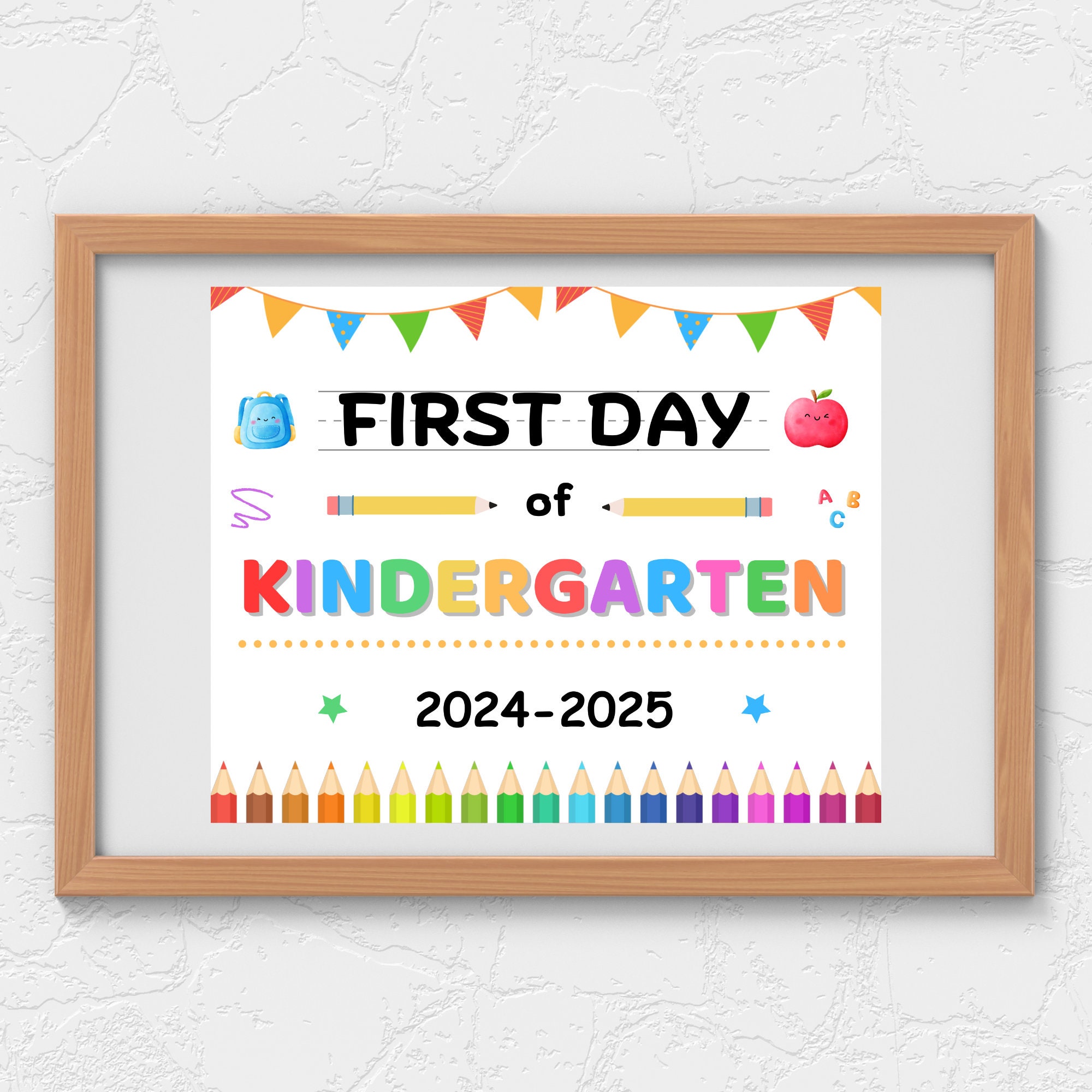 Editable 1st Day of Kindergarten Sign, Back to School Chalkboard Poster ...