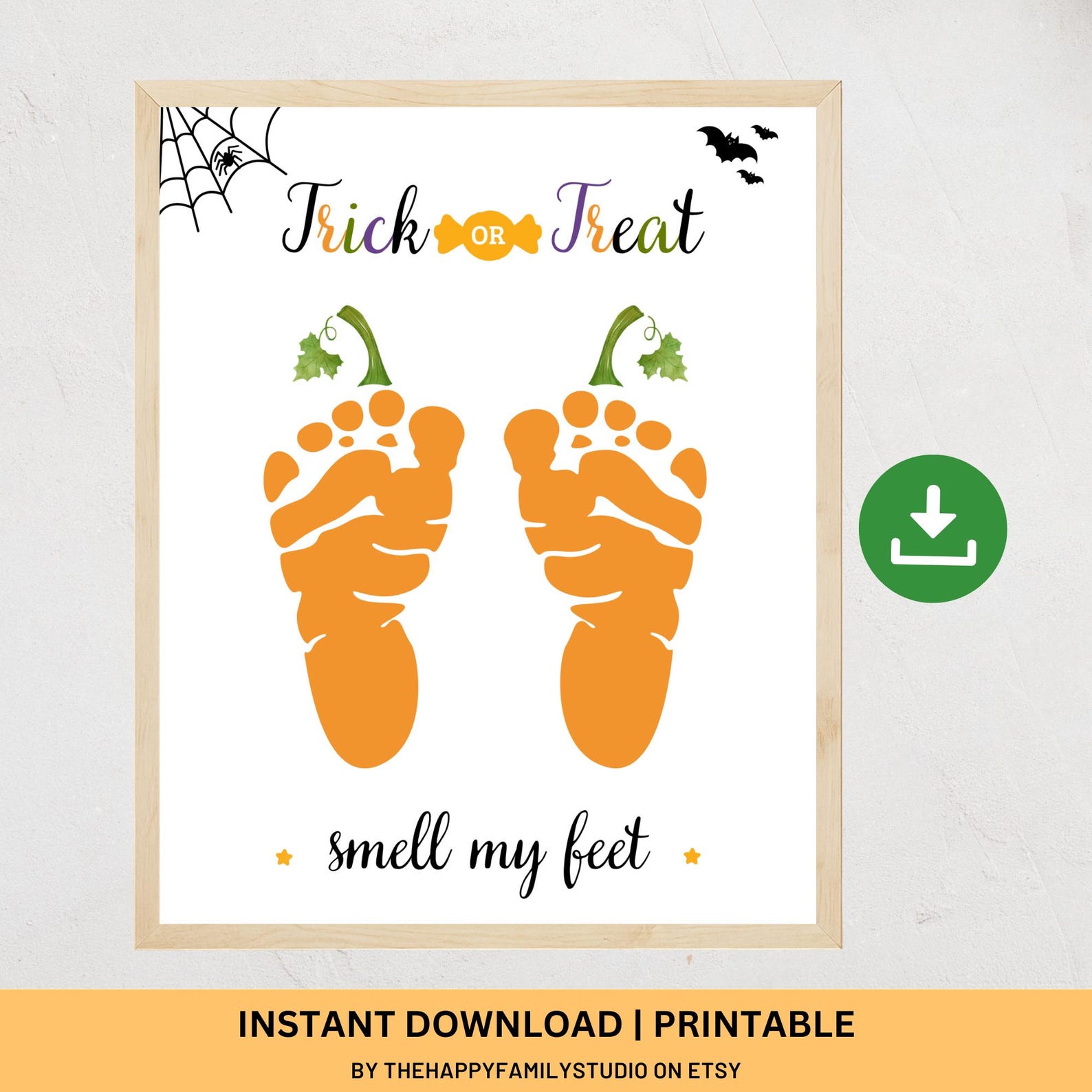 Halloween Footprint Craft, Halloween Footprint Art, Trick or Treat Baby ...