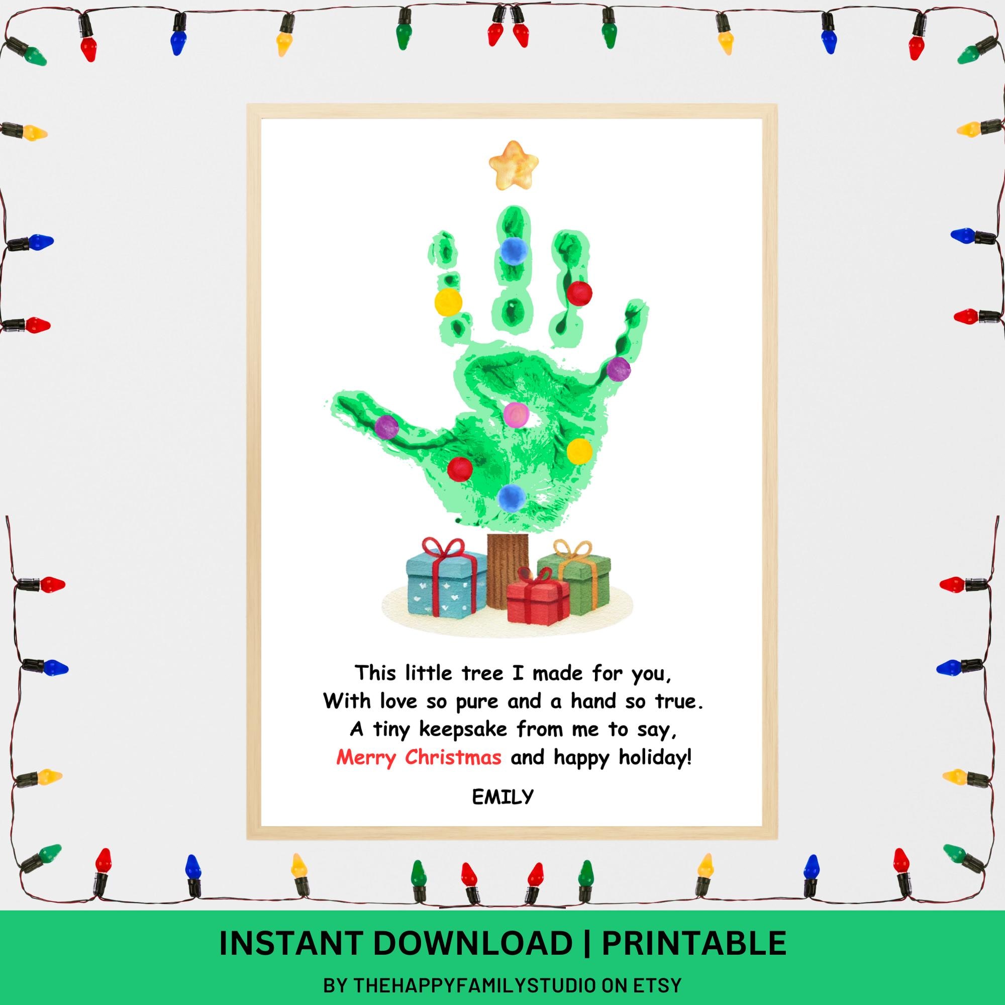 Christmas Tree Handprint Poem Art, Holiday Keepsake Craft, DIY Xmas ...