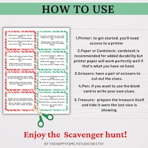 Christmas Scavenger Hunt for Older Kids&teens, Treasure Hunt Clues ...