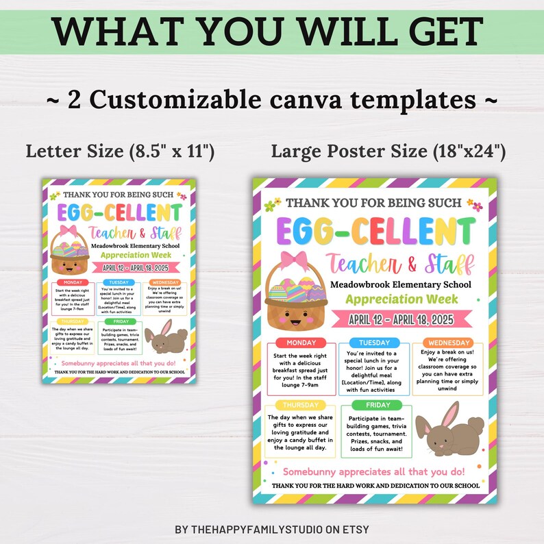 Easter Teacher Appreciation Flyer: Egg-cellent Spring Theme (digital ...
