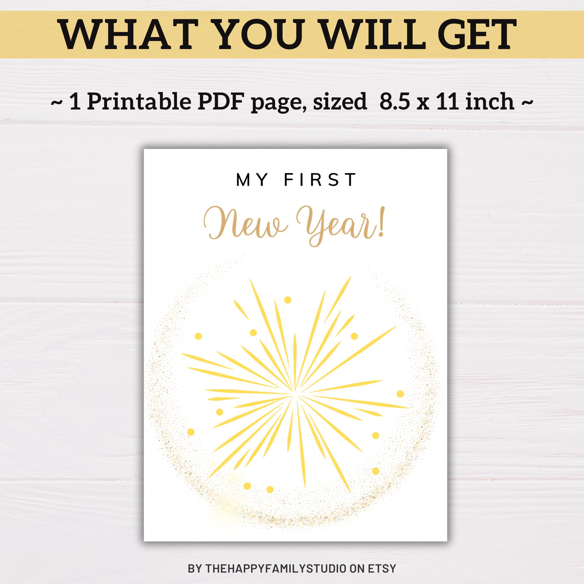 Baby First New Year 2025, Happy New Year Footprint Craft, Handprint Art ...