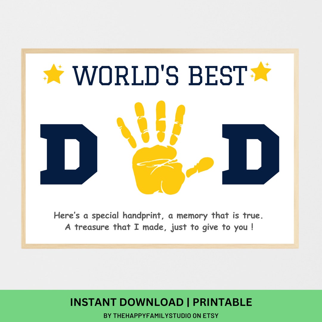 Printable Fathers Day Handprint Art, Fathers Day Activity, Fathers Day ...
