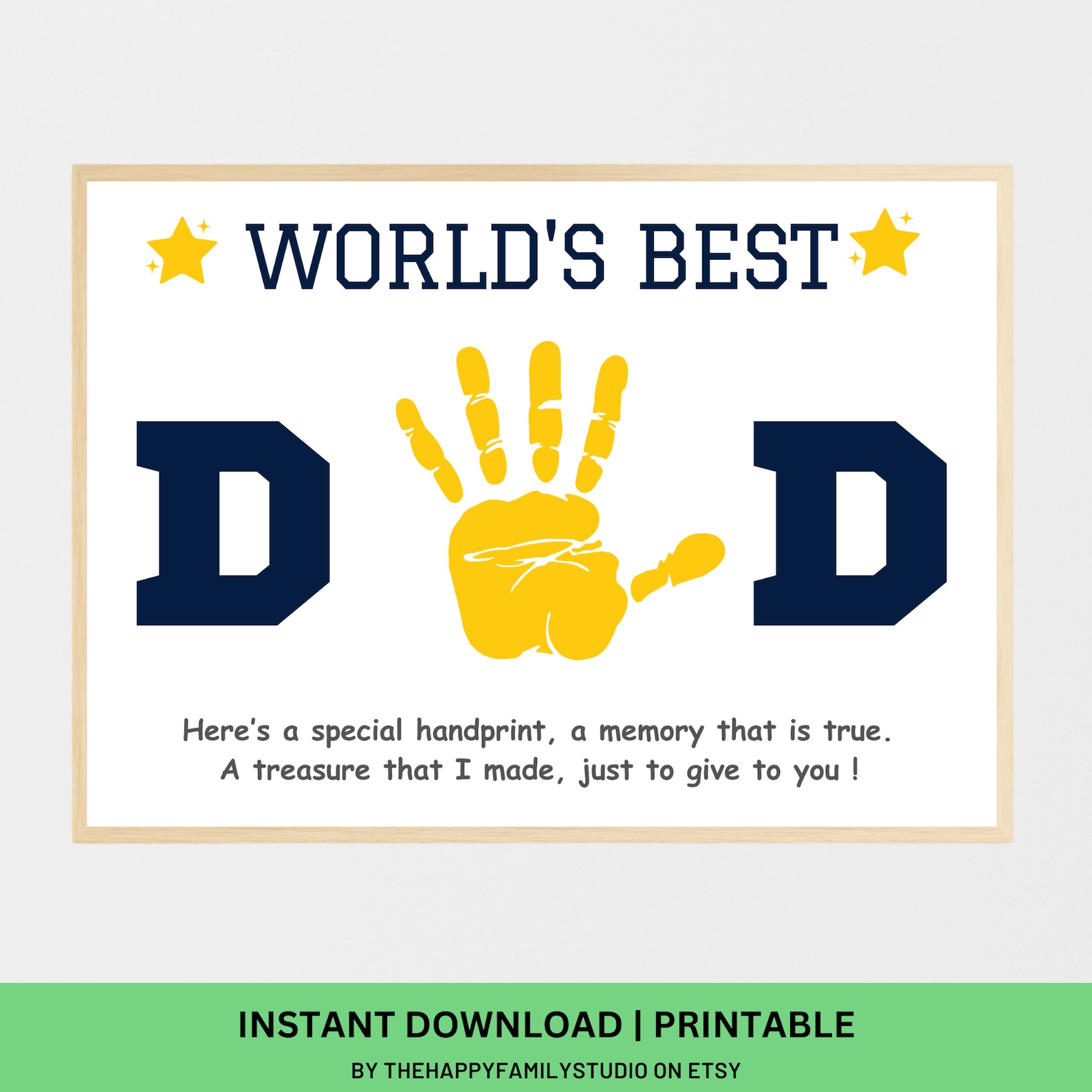 Printable Fathers Day Handprint Art, Fathers Day Activity, Fathers Day ...