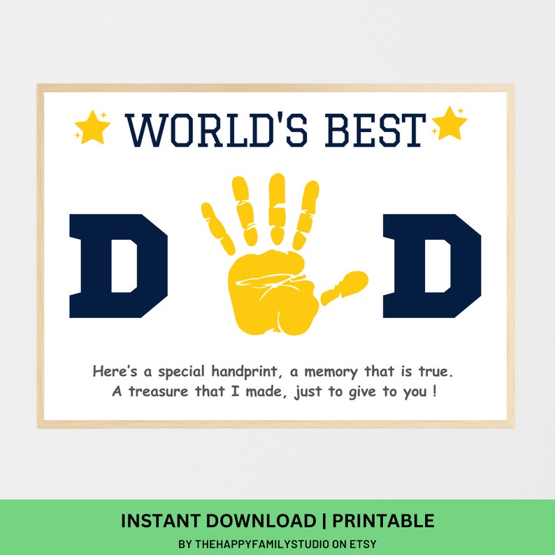 Printable Fathers Day Handprint Art, Fathers Day Activity, Fathers Day ...
