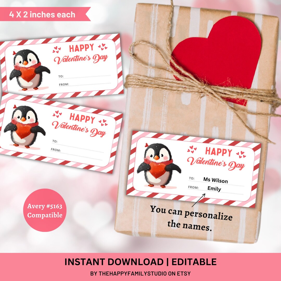 Editable Valentine's Day Gift Labels, Printable Valentin Present ...