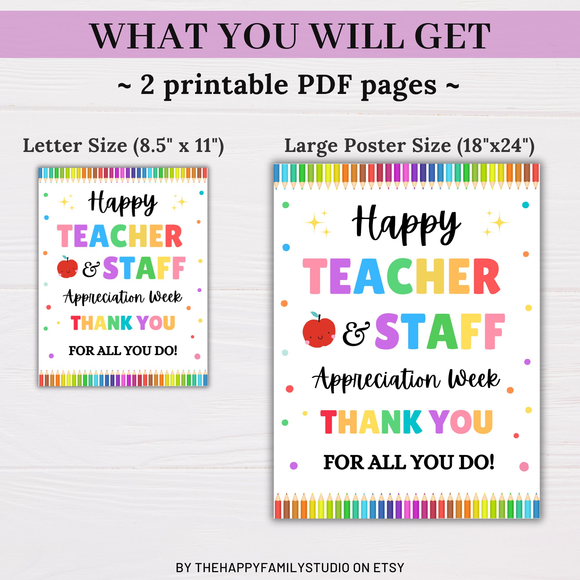 Happy Teacher and Staff Appreciation Week Printable Poster, Teacher ...