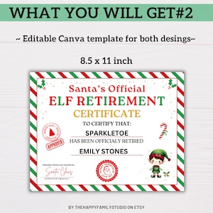 EDITABLE Elf Retirement Letter and Certificate, Elf Goodbye Letter, Elf ...