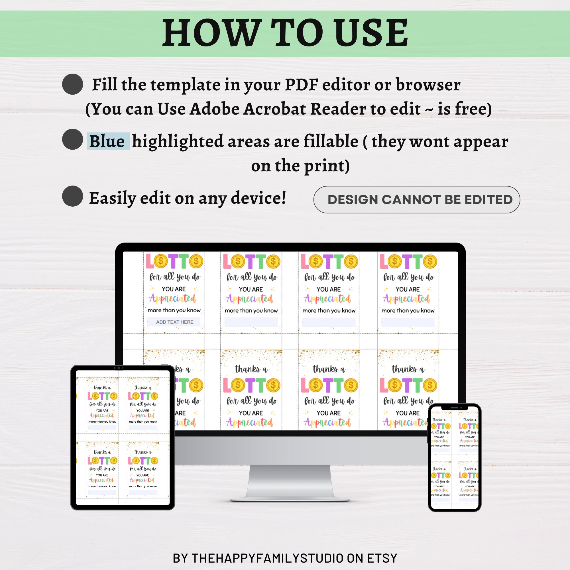 Thanks A Lotto Appreciation Gift Tag, Staff Thank You Lottery Ticket ...