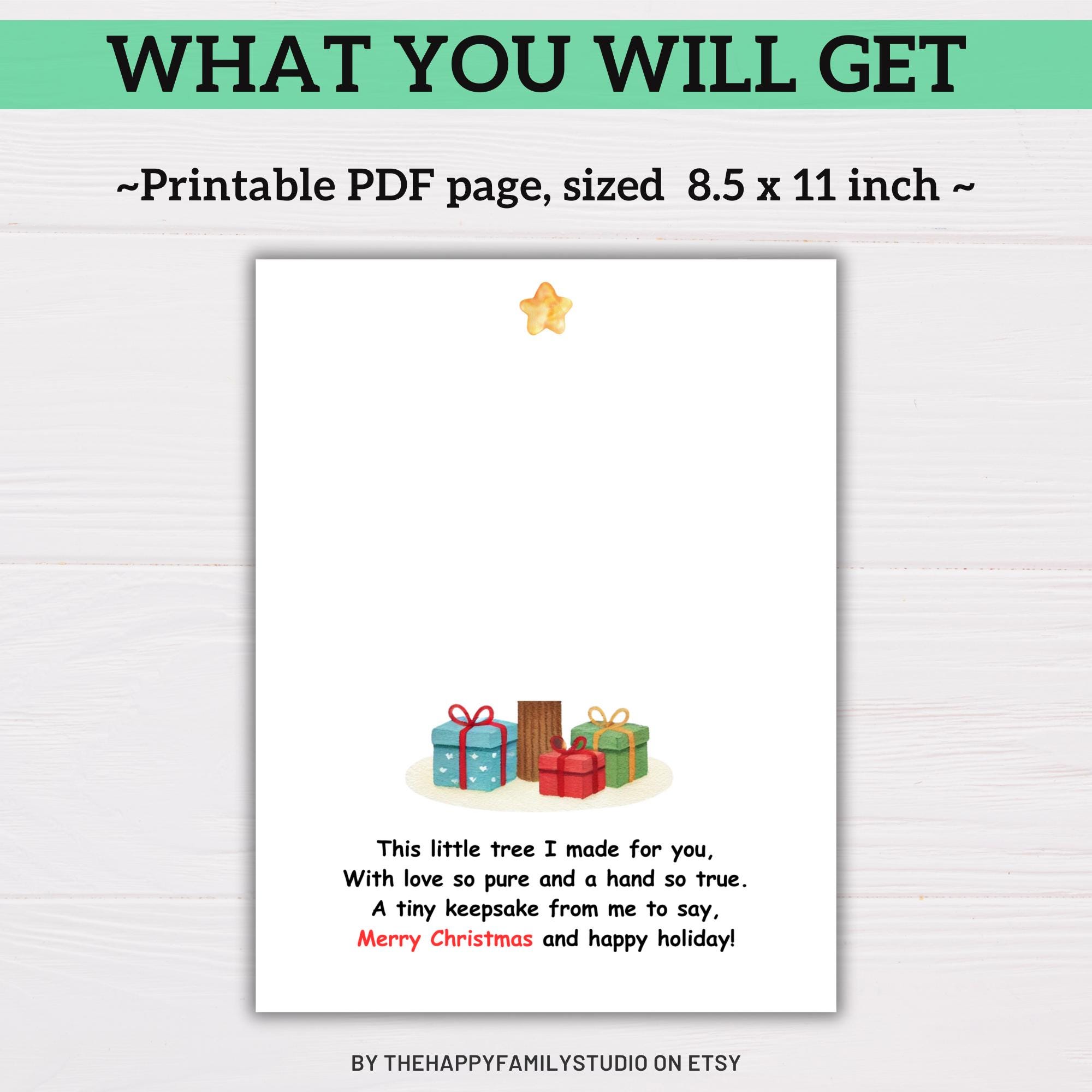 Christmas Tree Handprint Poem Art, Holiday Keepsake Craft, DIY Xmas ...