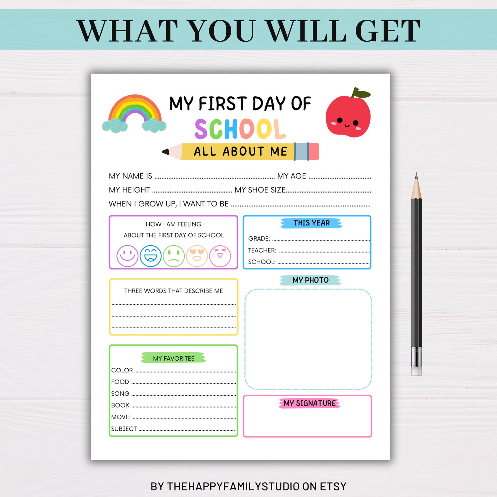 First Day and Last Day of School Questionnaire ,first Day of School All ...