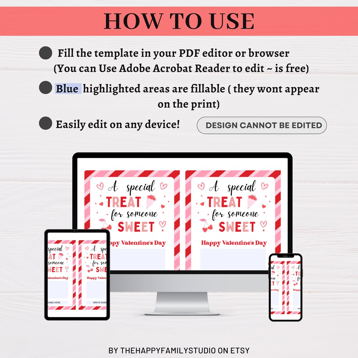 Editable Teacher Valentine Gift Card Holder, Sweet Treat Valentine Gift ...