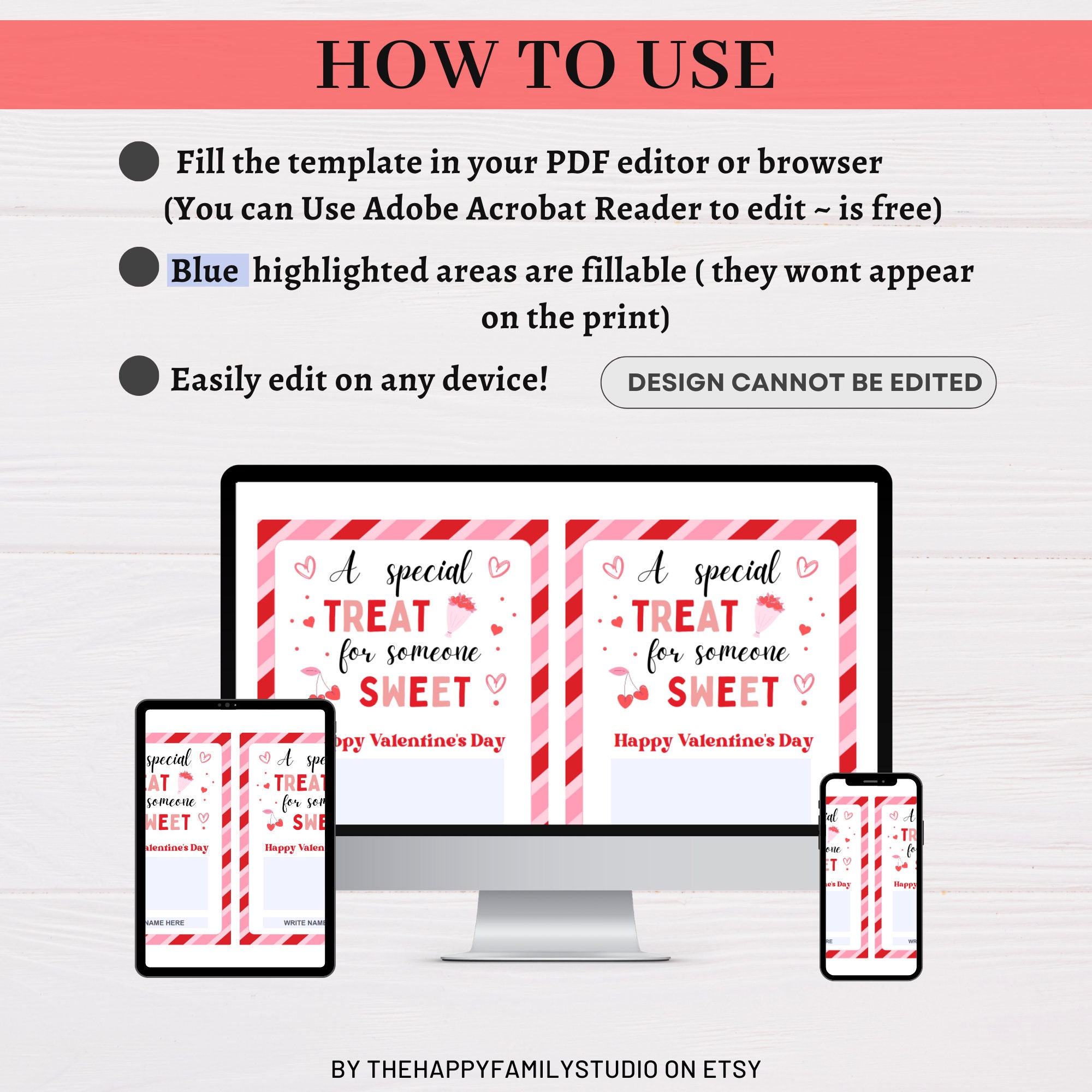 Editable Teacher Valentine Gift Card Holder, Sweet Treat Valentine Gift ...