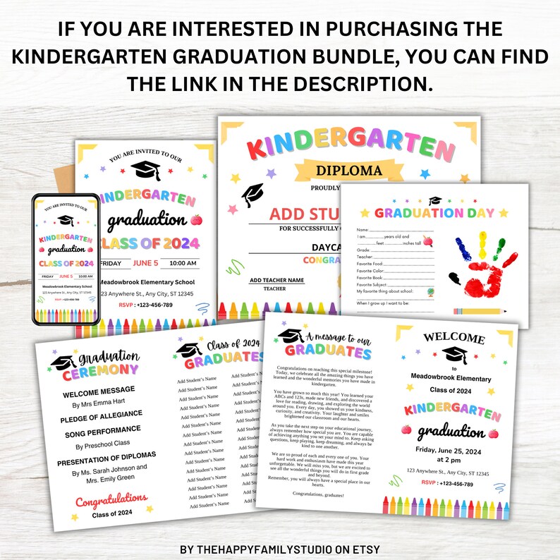 Editable Kindergarten Graduation Program, Graduation Ceremony Template ...