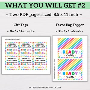 Ready Confetti for School, Printable Ready Confetti Letter, Night ...