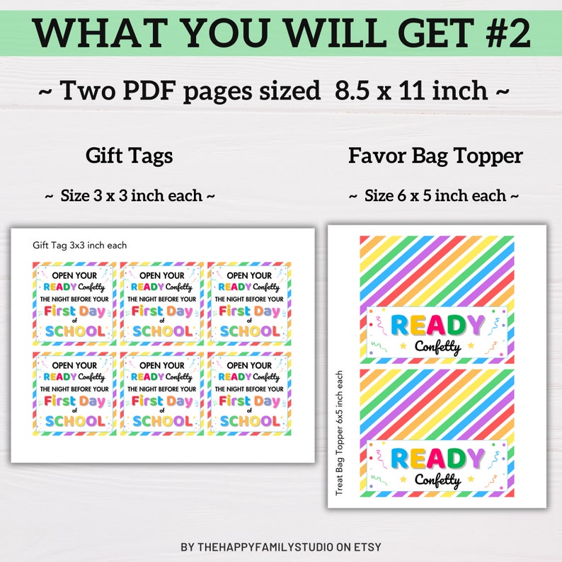 Ready Confetti for School, Printable Ready Confetti Letter, Night ...