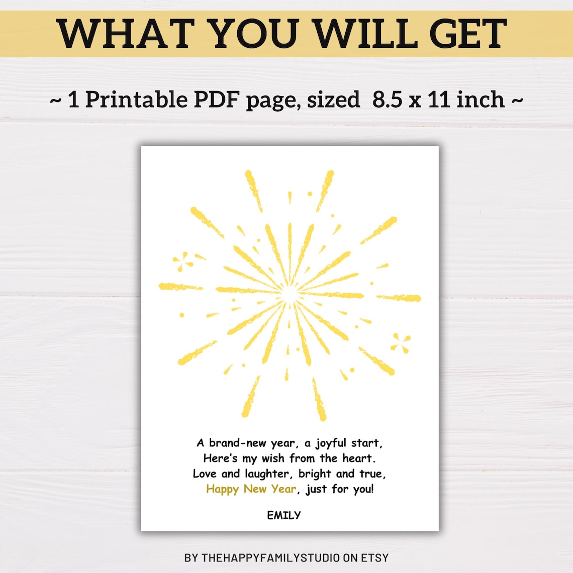 2025 New Years Handprint Art Poem, New Year Handprint Craft, New Year ...