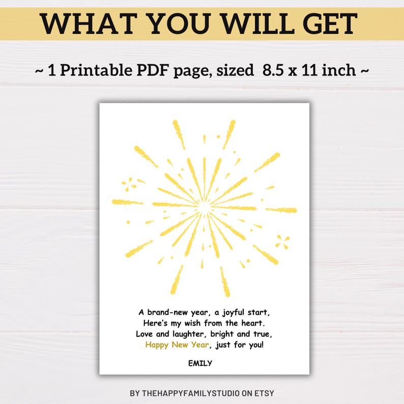 2025 New Years Handprint Art Poem, New Year Handprint Craft, New Year ...