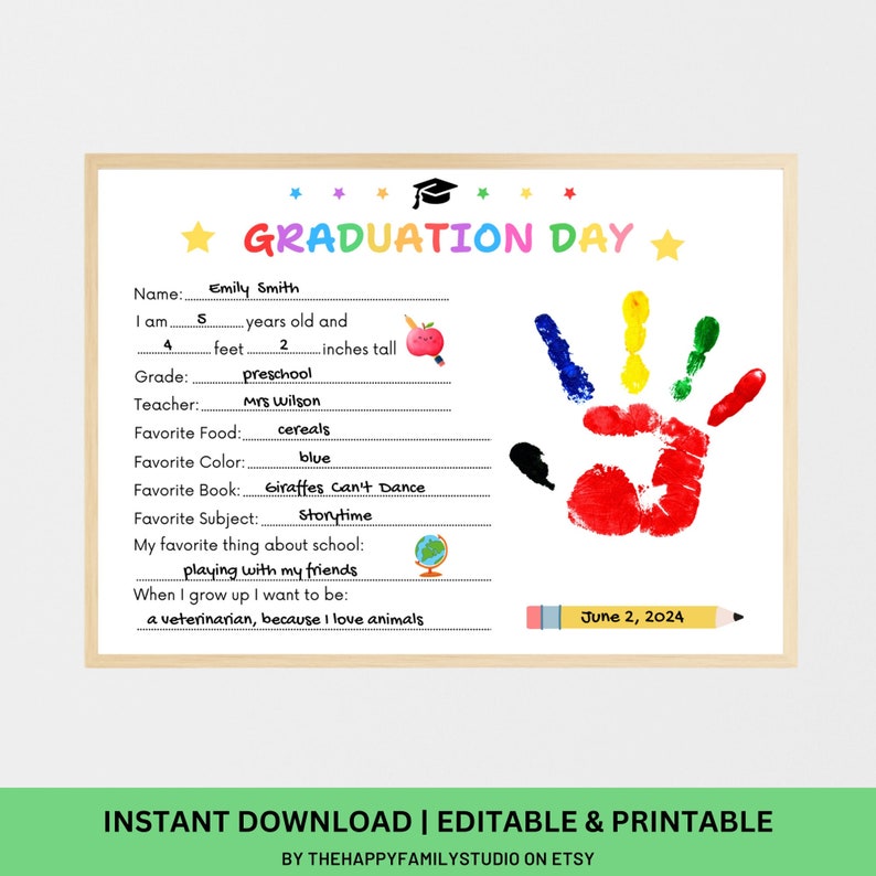 Last Day of School Printable Graduation Keepsake, End of School ...
