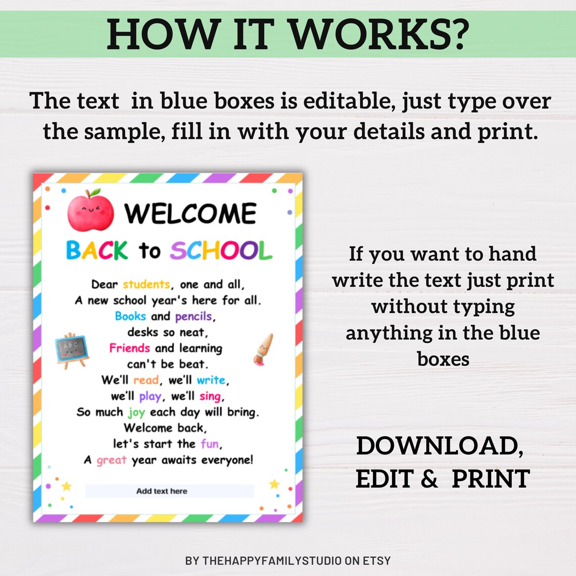 Back to School Year Letter Printable, Welcome Letter to Student ...