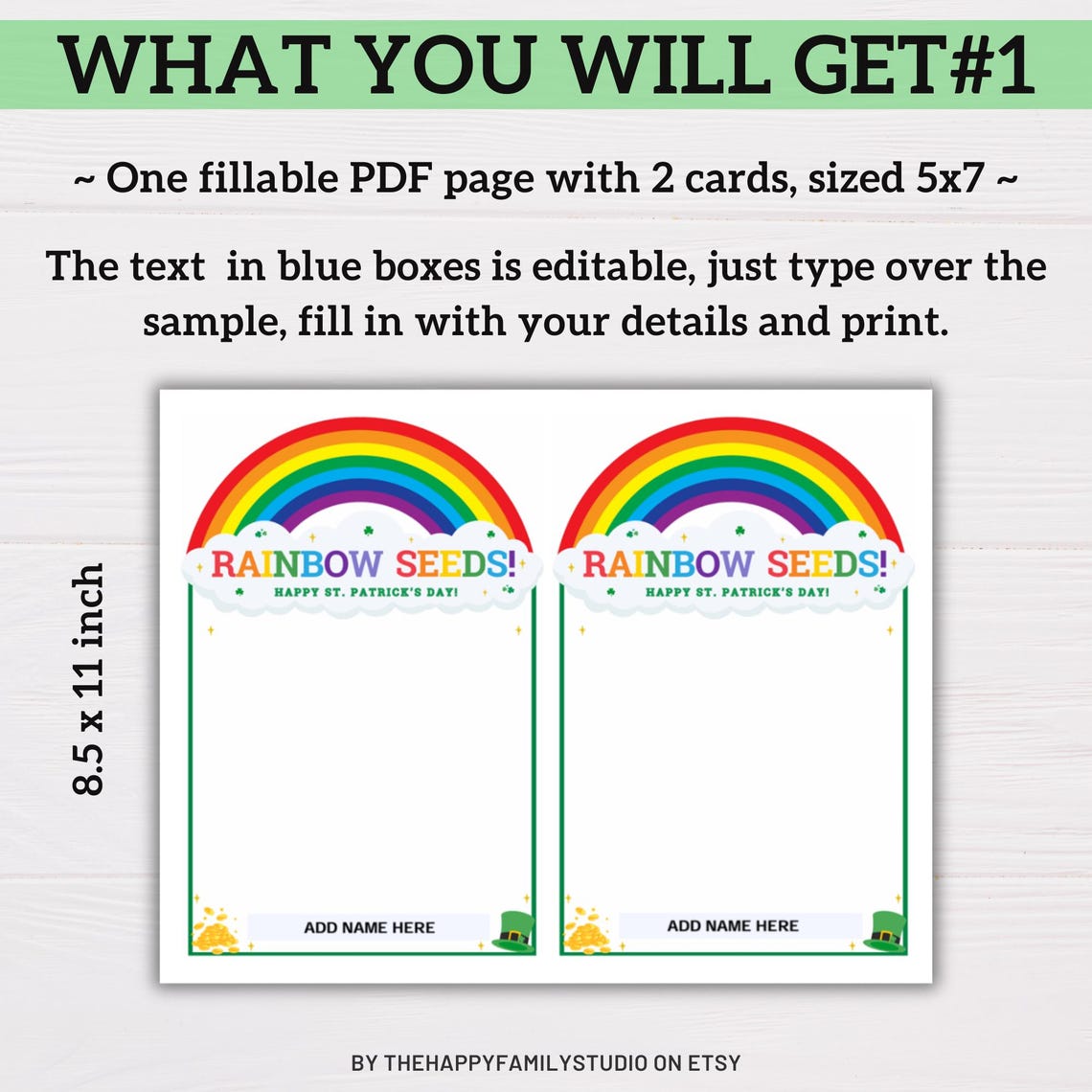 St. Patrick's Day Candy Card Holder, Lucky Rainbow Seeds Favor Tag ...