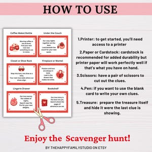 Valentine's Day Scavenger Hunt for Couples, Anniversary Scavenger Hunt ...
