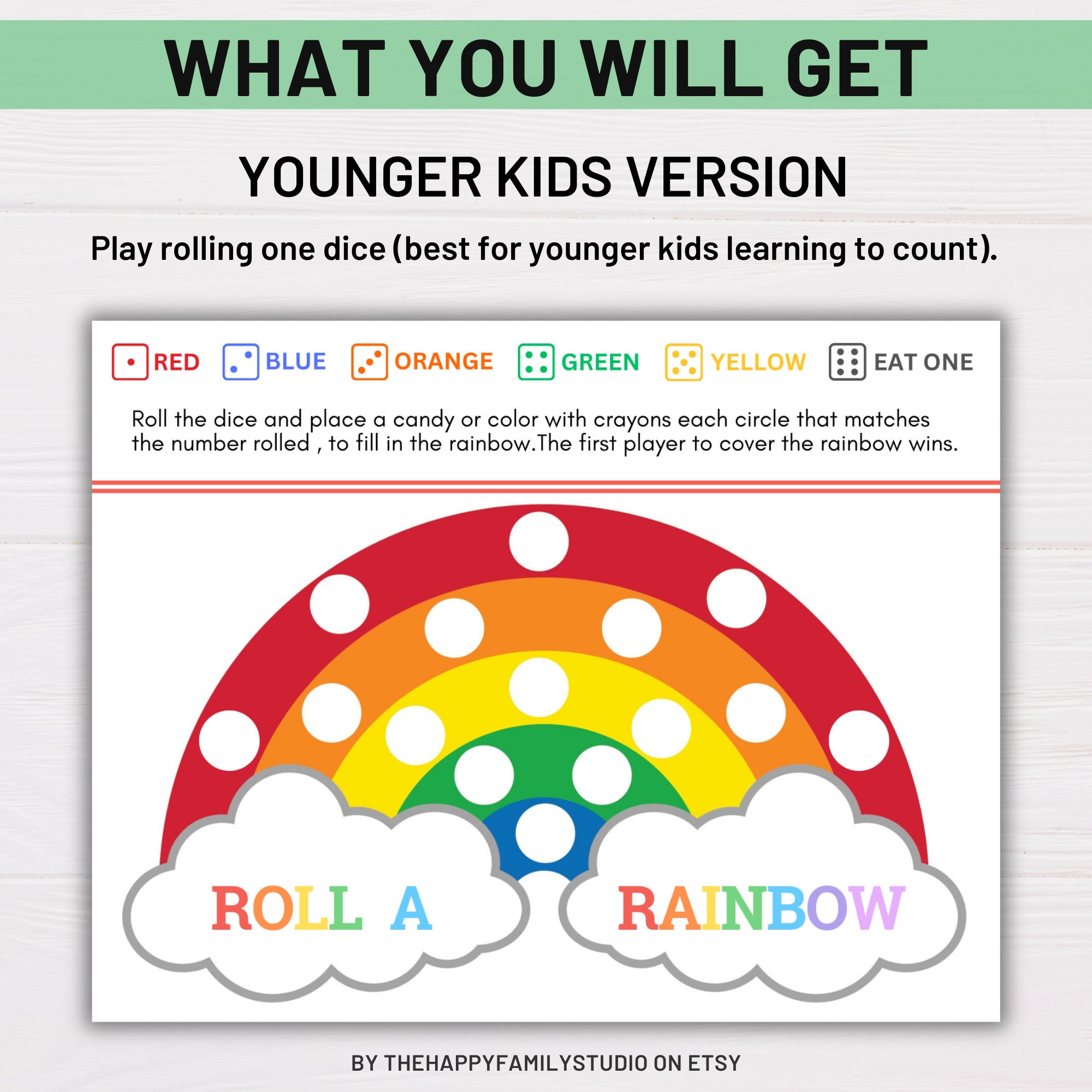St. Patrick's Day Roll a Rainbow Game, Rainbow Activity for Kids ...