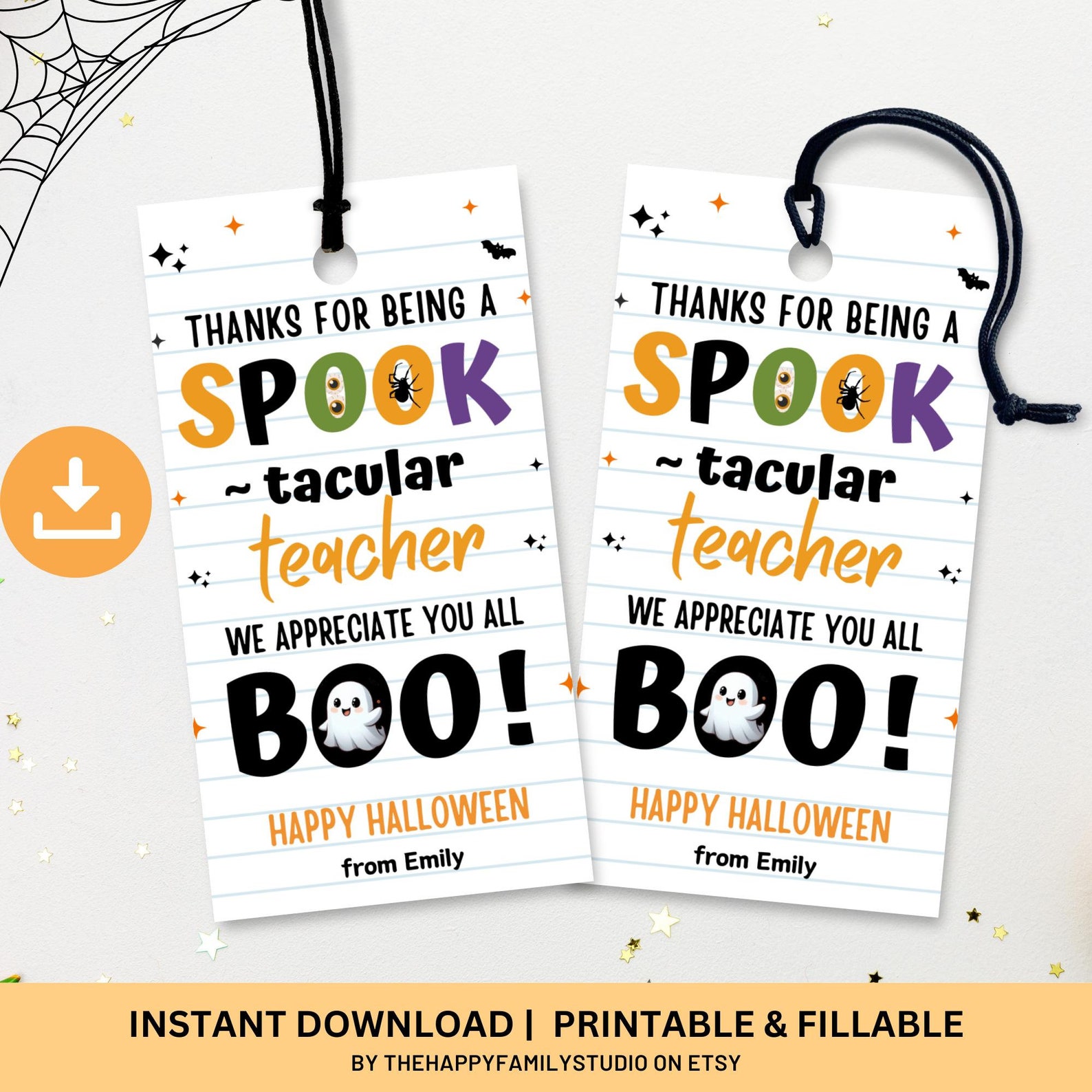 Thanks for Being a Spooktacular Teacher Tag, Teacher Appreciation Gift ...