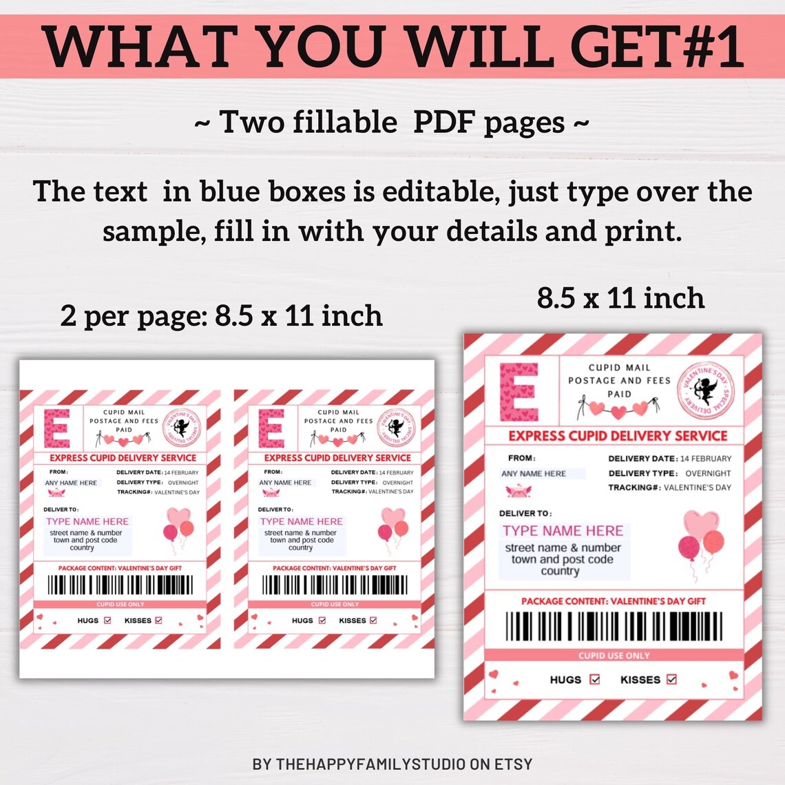 Editable Valentine's Day Shipping Label, Kids Valentine Shipping Label ...
